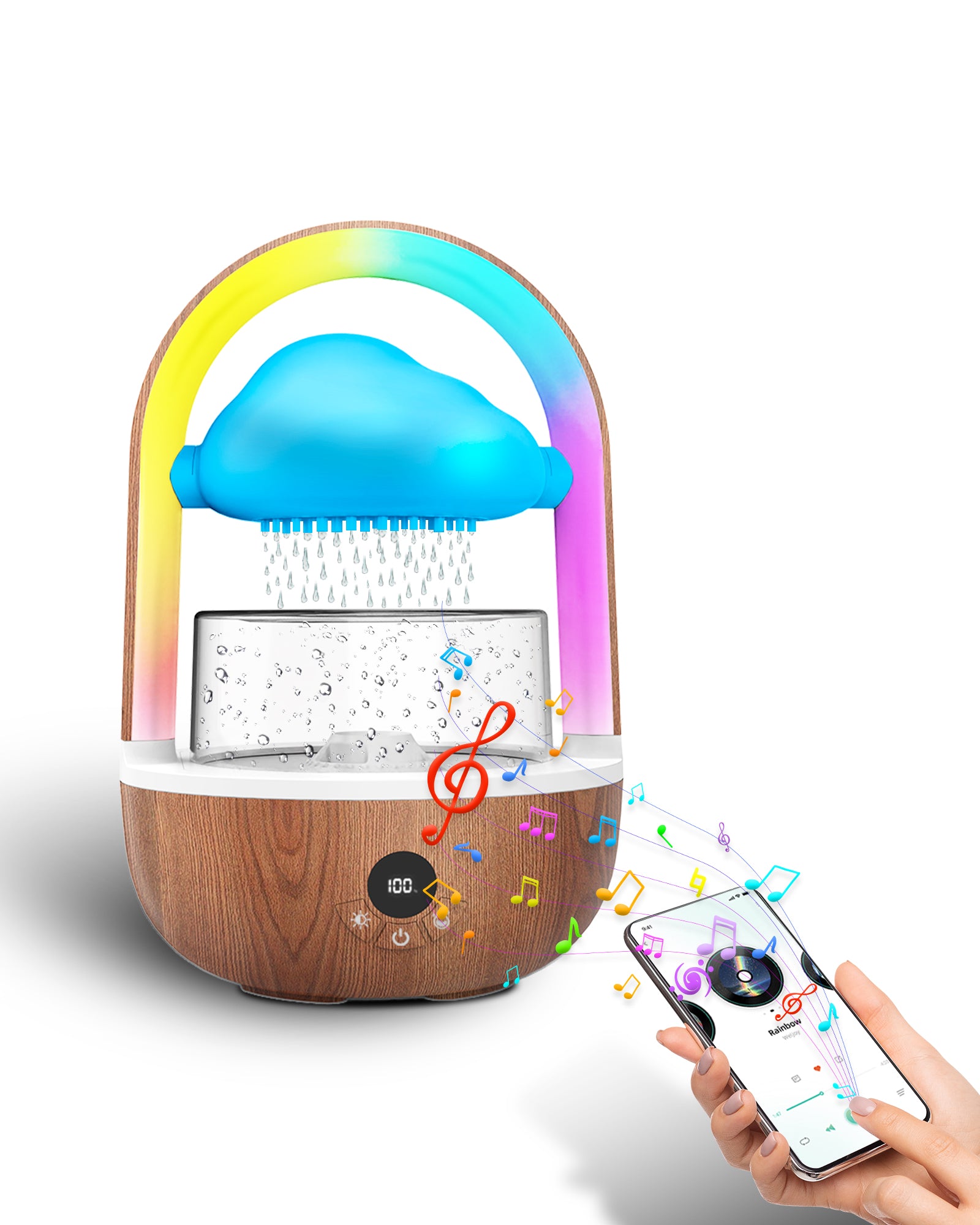 Aromatherapy Essential Oil Diffuser Rainbow Rain Cloud Humidifier Wate ...